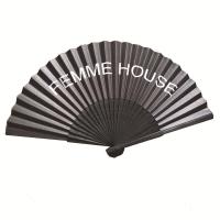 China Sublimation Blanks Folded Polyester Bamboo Fans Bamboo Fabric Folding Hand Fan Clacking Folding Hand Fan for sale