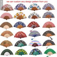 China Technique Painted Wood Hand Fan Customized Design for Gift Museum Souvenir White Color for sale
