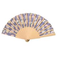 China Customized Big Folding Bamboo Hand Fan Fabric Logo Black Hand Held Fan Personalized Hand Fan for sale