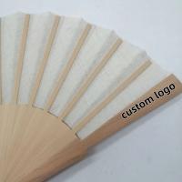 China Customized Big Folding Bamboo Hand Fan Fabric Logo Black Hand Held Fan Personalized Hand Fan for sale