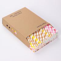 China Disposable Food Product 20cm Paper Straw with Custom Printed Biodegradable Design for sale