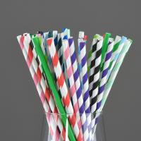 China Disposable Food Product 20cm Paper Straw with Custom Printed Biodegradable Design for sale