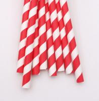 China Colorful Striped Paper Drinking Straws for Party Celebration 20cm Length for sale