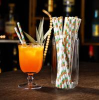 China 20cm Customized Colorful Drinking Paper Straws for Flexible Parties in Plain Design for sale