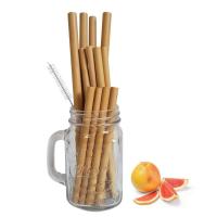 China Custom Bamboo Drinking Straw 100% Natural Biodegradable Minor Caliber 20cm Reusable Straws for sale