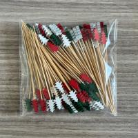 China Cocktail skewers with looped knot biodegradable bamboo cocktail picks disposable knotted bamboo picks for sale