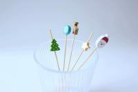 China Cocktail skewers with looped knot biodegradable bamboo cocktail picks disposable knotted bamboo picks for sale