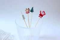 China Cocktail skewers with looped knot biodegradable bamboo cocktail picks disposable knotted bamboo picks for sale