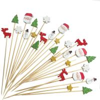 China Hot Sale Handmade Bamboo Cocktail Picks Fancy Colorful Rose Picks for Wedding for sale