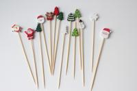 China Hot Sale Handmade Bamboo Cocktail Picks Fancy Colorful Rose Picks for Wedding for sale