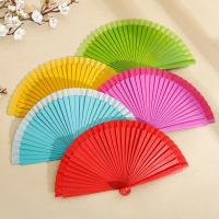 China Wholesale High Quality Colorful Spot 23 cm Gift Fan Hand-painted Wooden Fan Spanish Wooden Crafts Folding Hand Fan for sale
