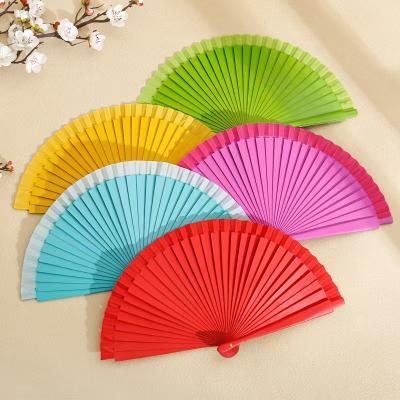 China Wholesale High Quality Colorful Spot 23 cm Gift Fan Hand-painted Wooden Fan Spanish Wooden Crafts Folding Hand Fan for sale