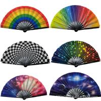 China Custom Print Pantone Color Bamboo Hand Fan with OEM Service and Multiple Sizes for sale