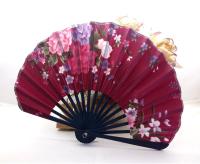 China Custom Printed 8 Inch Wooden Folding Hand Fan for Weddings and Promotional Events for sale