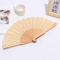 China Carved Wooden Hand Fan with Decorative Patterns for Party Advertising 8 inch /21*38cm for sale