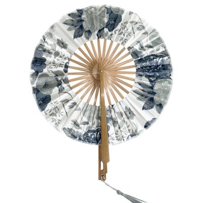 China Eco-Friendly Bamboo Hand Fan with Folk Art Design for Home Decoration and Promotional Gifts 21*38cm for sale