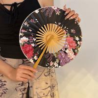 China Eco-Friendly Bamboo Hand Fan with Folk Art Design for Home Decoration and Promotional Gifts 21*38cm for sale
