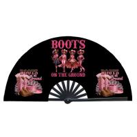 China Eco-Friendly Painted Portable Hand Fan with Customized Designs and Bamboo Material for sale