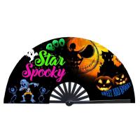 China Portable 13-Inch Painted Bamboo Hand Fan for Holiday Decoration and Home Decor for sale
