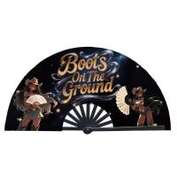 China Eco-Friendly Painted Portable Hand Fan with Customized Designs and Bamboo Material for sale