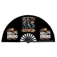China Eco-Friendly Painted Portable Hand Fan with Customized Designs and Bamboo Material for sale