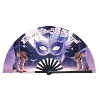 China Eco-Friendly Painted Portable Hand Fan with Customized Designs and Bamboo Material for sale