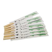 China Round Natural Bamboo Disposable Chopsticks with Customized Printing Eco-Friendly for Chinese Food for sale