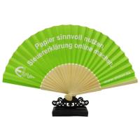 China Custom Printed 8 Inch Hand Fan Made from Natural Moso Bamboo - Portable Folding Fan for sale