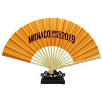 China Custom Printed 8 Inch Hand Fan Made from Natural Moso Bamboo - Portable Folding Fan for sale