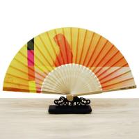 China Custom Printed 8 Inch Hand Fan Made from Natural Moso Bamboo - Portable Folding Fan for sale