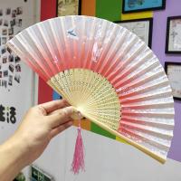 China Custom Printed Logo 21CM Bamboo Hand Held Fan - Personalized Folding Hand Fan for Gifts & Events for sale