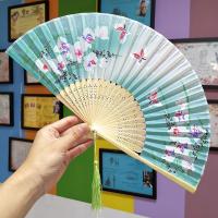China Custom Printed Logo 21CM Bamboo Hand Held Fan - Personalized Folding Hand Fan for Gifts & Events for sale