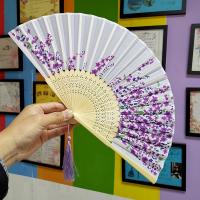 China Wholesale Custom Printed Logo 21CM Bamboo Hand Held Fan Folding Hand Fan for Gifts & Events for sale