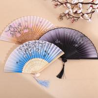 China 21*38cm Eco-Friendly Bamboo Hand Fan with Custom Logo for Wedding Favors and Souvenirs for sale