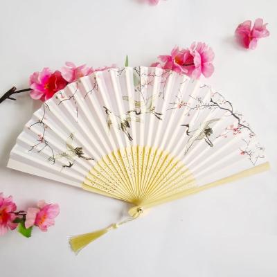 China Custom Printed 21cm Eco-Friendly Bamboo Hand Fan for Promotional Gifts and Events for sale