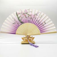 China Custom Printed 21cm Eco-Friendly Bamboo Hand Fan for Promotional Gifts and Events for sale