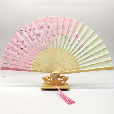 China Wholesale Custom Printed Logo 8 Inch Eco-Friendly Bamboo Folding Hand Fan for Wedding Favors for sale