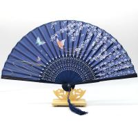 China DIY White Bamboo Folding Fan 21cm Handheld Fan for Wedding Party and Home Decoration for sale