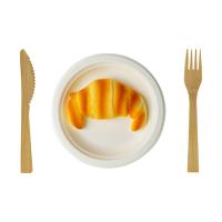 China 8inch Sugarcane Disposable Tray Plates , Compostable Dinner Plates Bagasse Paper for sale