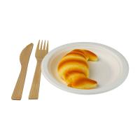 China 8inch Sugarcane Disposable Tray Plates , Compostable Dinner Plates Bagasse Paper for sale