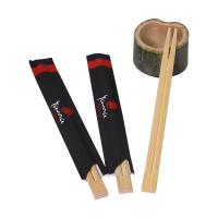 China Personalized Organic Disposable Bamboo Chopsticks Food Grade Paper Wrapped for sale