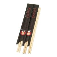 China Biodegradable Disposable Bamboo Chopsticks with Black Flower Paper Wrapping for sale