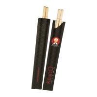 China Paper Wrapper Round Bamboo Chopsticks 20cm 23cm disposable wooden chopsticks for sale