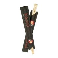 China Paper Wrapper Round Bamboo Chopsticks 20cm 23cm disposable wooden chopsticks for sale