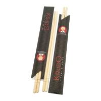 China Paper Wrapper Round Bamboo Chopsticks 20cm 23cm disposable wooden chopsticks for sale