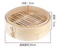 China 6 Inch Basket Dim Sum Bamboo Steamers With Lid 2 Tiers for sale