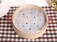 China 6 Inch Basket Dim Sum Bamboo Steamers With Lid 2 Tiers for sale