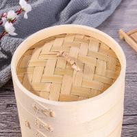 China Sustainable 2 Layers Handmade Bamboo Steamer , Steaming Kitchen Dumpling Basket Steamer for sale