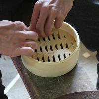 China Customized Logo Acceptable Bamboo Steamer Basket Food Grade Food Dumplings Steamers for sale