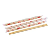 China 9Inch Printed Round Smooth Disposable Bamboo Chopsticks With Logo for sale
